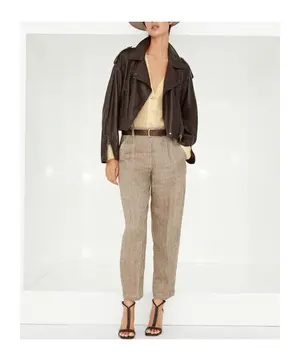Brunello Cucinelli Asymmetrical Zip Biker Jacket