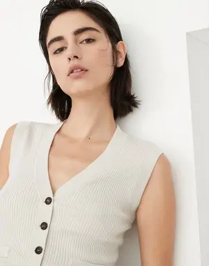 Brunello Cucinelli V-neck Button-up Knitted Vest