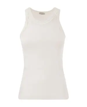 Brunello Cucinelli Stretched Ribbed Jersey Top