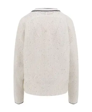 Brunello Cucinelli V-neck Sequin Jumper