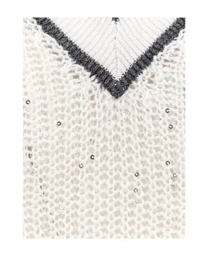 Brunello Cucinelli V-neck Sequin Jumper