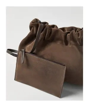 Brunello Cucinelli Logo-printed Chain-linked Shoulder Bag