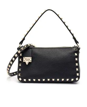 Valentino Garavani Small Rockstud Grainy Calfskin Crossbody Bag