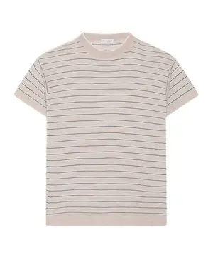 Brunello Cucinelli Striped Intarsia-knit T-shirt
