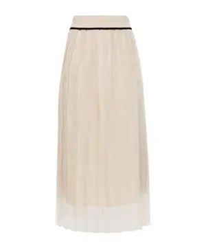 Brunello Cucinelli High-waisted Pleated Silk Skirt