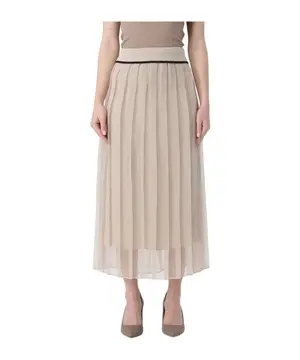 Brunello Cucinelli High-waisted Pleated Silk Skirt