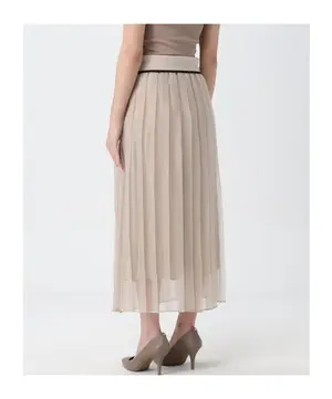 Brunello Cucinelli High-waisted Pleated Silk Skirt