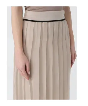 Brunello Cucinelli High-waisted Pleated Silk Skirt