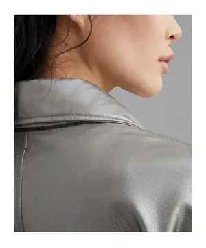 Brunello Cucinelli Belted-waist Metallic Leather Coat
