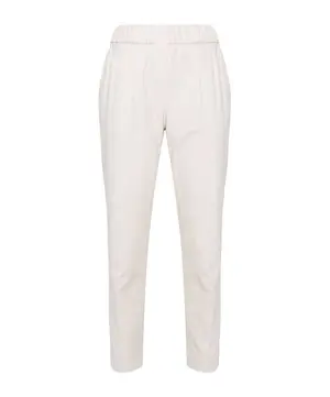 Brunello Cucinelli Mid-rise Pleated Cropped Tailored Trousers