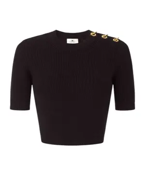 Elisabetta Franchi Cropped Knit Top