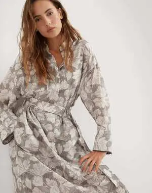 Brunello Cucinelli Floral Printed Belted Midi Dress