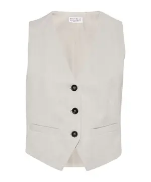 BRUNELLO CUCINELLI Linen-blend Waistcoat