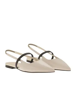 Brunello Cucinelli Monile Slingback Ballet Flats - Nude
