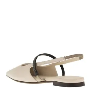 Brunello Cucinelli Monile Slingback Ballet Flats - Nude
