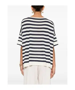 Brunello Cucinelli Monili-detail Striped Knit Top