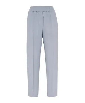 Brunello Cucinelli High-waist Straight-leg Trousers With Elasticated Belt