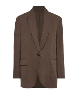 Brunello Cucinelli Single-breasted Blazer With Monili Chain Detail