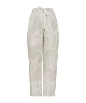 Brunello Cucinelli Floral-jacquard Drawstring Tapered Trousers