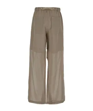 Brunello Cucinelli Semi-sheer Belted Wide-leg Trousers