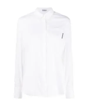Brunello Cucinelli Beaded Tab Detail Shirt