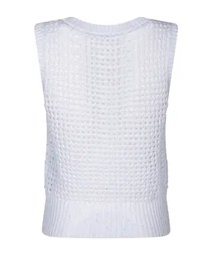 Brunello Cucinelli Sequin Embellished Open Knitted Vest