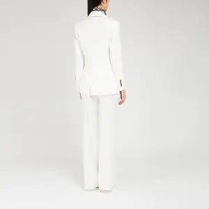 Brunello Cucinelli Double-breasted Woven Blazer With Scarf Detail
