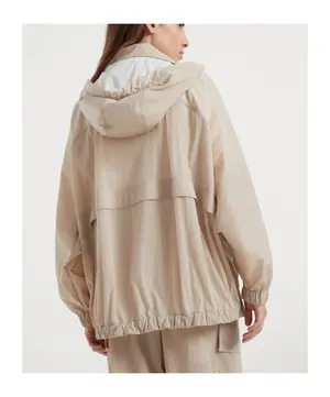 Brunello Cucinelli Lightweight Zipped Hooded Drawstring Jacket