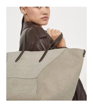 Brunello Cucinelli Open Top Tote Bag - Nude