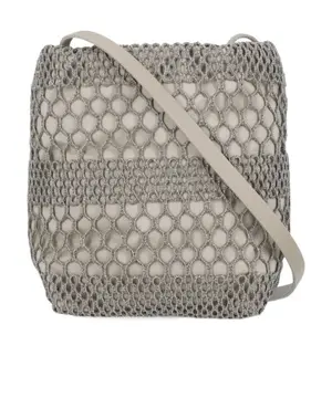 Brunello Cucinelli Woven Drawstring Bucket Bag