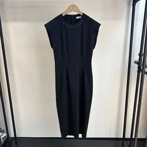 Brunello Cucinelli Round Collar Sleeveless Dress