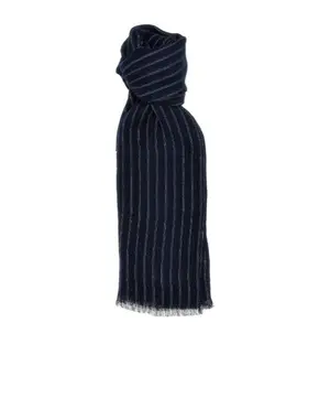 Brunello Cucinelli Striped Frayed Hem Scarf