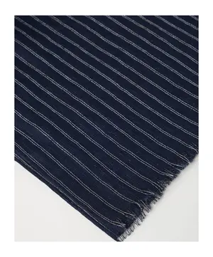 Brunello Cucinelli Striped Frayed Hem Scarf