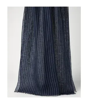 Brunello Cucinelli Striped Frayed Hem Scarf