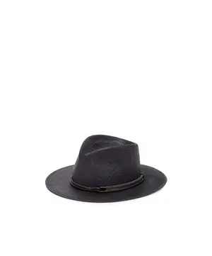 Brunello Cucinelli Flat Brim Fedora Hat - Black