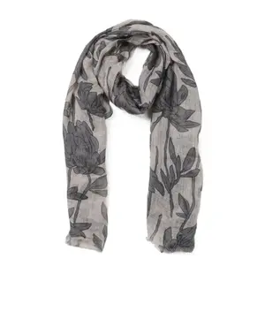 BRUNELLO CUCINELLI Floral-print Linen Scarf