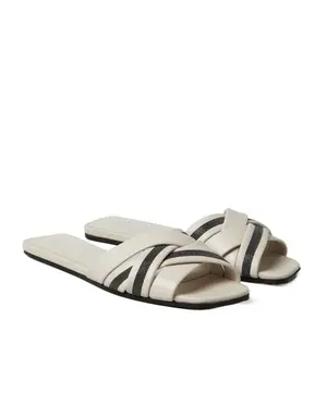 Brunello Cucinelli Beaded Slip-on Sandals