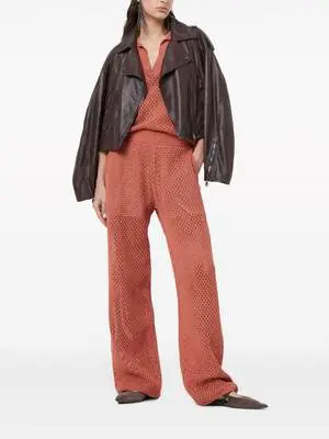 Brunello Cucinelli Net-stitch Knitted Trousers