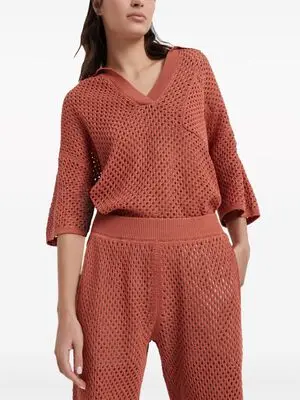 Brunello Cucinelli Net-stitch Knitted Trousers