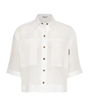 BRUNELLO CUCINELLI Brunello Cucinelli Semi-Sheer Short-Sleeved Shirt