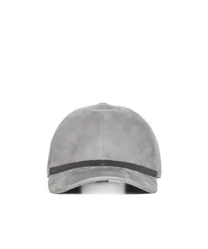 Brunello Cucinelli Suede Cap With Metallic Trim