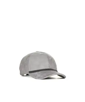 Brunello Cucinelli Suede Cap With Metallic Trim
