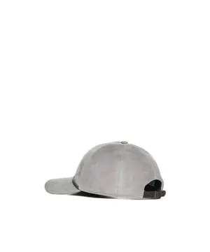 Brunello Cucinelli Suede Cap With Metallic Trim