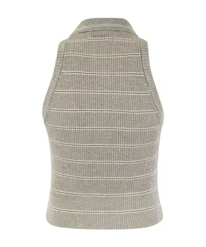 Brunello Cucinelli Sleeveless Ribbed Polo Shirt