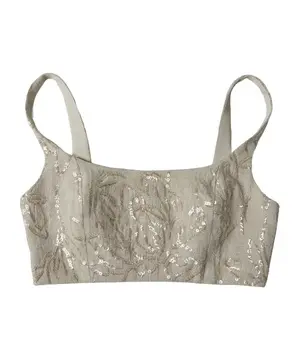 BRUNELLO CUCINELLI Sequin-embellished Linen Top