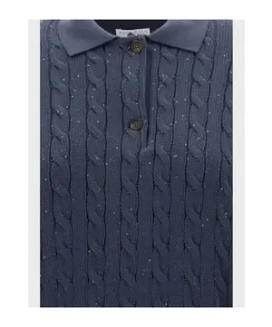 Brunello Cucinelli Sequin-embellished Polo Jumper