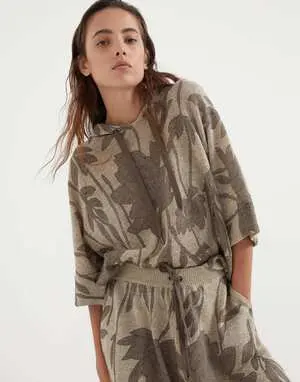 Brunello Cucinelli Floral-jacquard Hooded Knitted Top