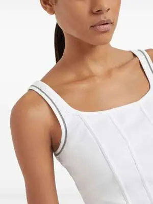 Brunello Cucinelli Square Neck Cropped Top