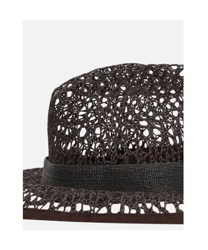 Brunello Cucinelli Open-weave Fedora Hat