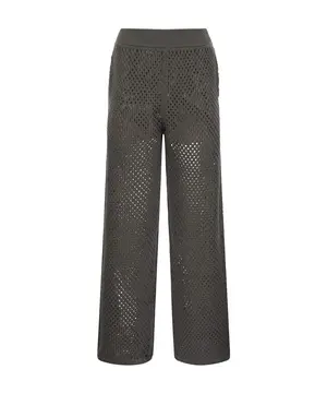 Brunello Cucinelli Net Knitted Straight Leg Trousers